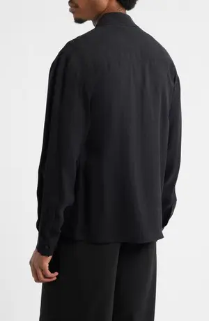 KROST Long Sleeve Cupro Camp Shirt - Black