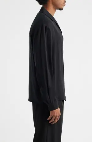 KROST Long Sleeve Cupro Camp Shirt - Black