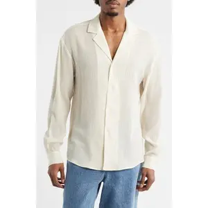 KROST Rippled Long Sleeve Camp Shirt - Egret