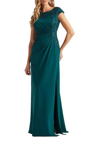 Tadashi Shoji Side Ribbon Gown