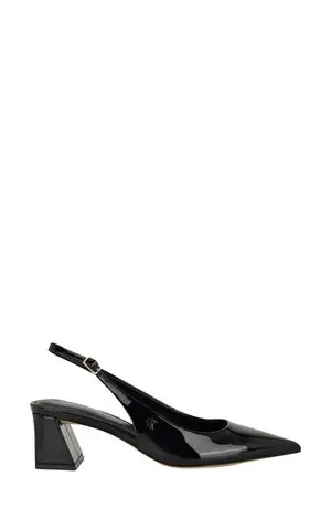 Calvin Klein Sarra Slingback Pointed Toe Pump - Black Patent