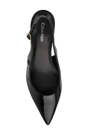 Calvin Klein Sarra Slingback Pointed Toe Pump - Black Patent
