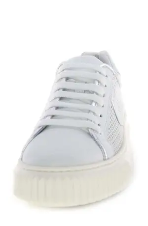 VOILE BLANCHE Herika Mesh Sneaker - White Silver