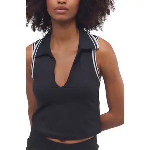 Free People FP Movement Forehand Polo Black