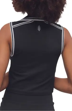 Free People Forehand Polo - Black