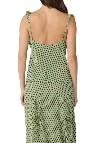 Diane Von Furstenberg Lia Polka Dot Ruffle Trim Top