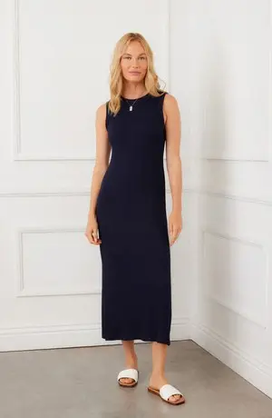 Karen Kane Ribbed Column Midi Dress