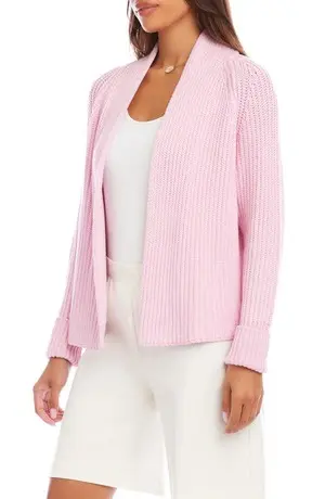 Karen Kane Rib Crop Cardigan - Pink