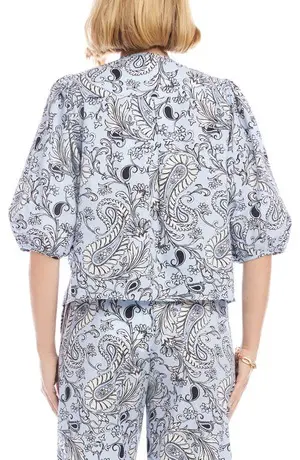 Karen Kane Puff Sleeve Button-up Top