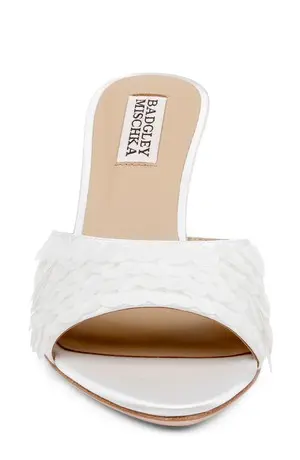 Badgley Mischka Winika Slide Sandal - White Satin