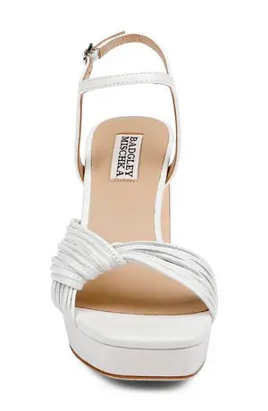 Badgley Mischka Winslet Platform Sandal - White Leather