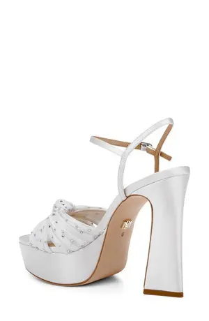 Badgley Mischka Willabella Platform Sandals - White Satin