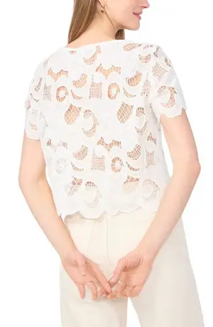 Vince Camuto Short Sleeve Lace Top