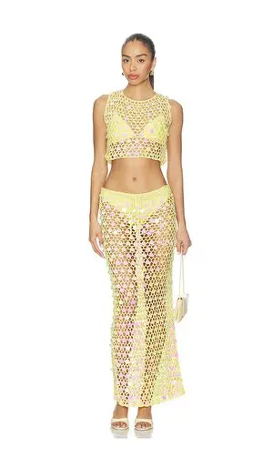 Superdown Coralie Maxi Skirt Set - Lemon
