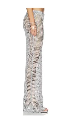 Superdown Letina Knit Maxi Skirt - Metallic Silver