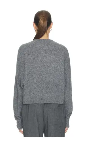 Blumarine Knit Logo Embroidered Pullover - Grey