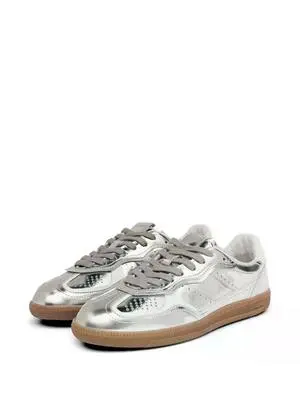 ALOHAS Metallic Perforated Lace-up Sneakers - Silver