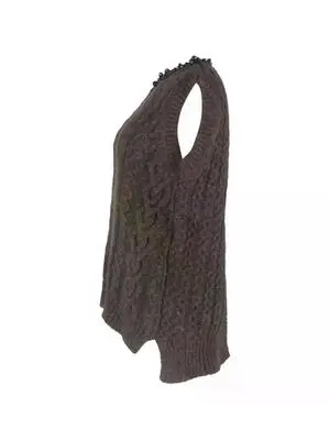 Simone Rocha Bead-embellished Cable-knit Vest