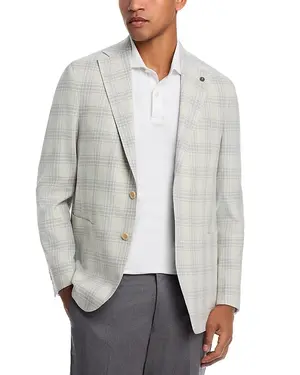 JACK VICTOR Hampton Plaid Jersey Blazer