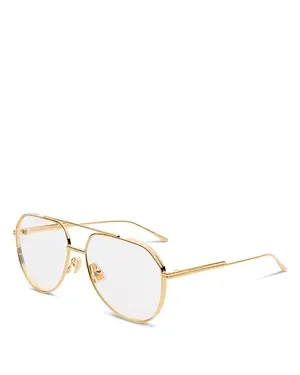 Bottega Veneta Pilot Sunglasses 60mm - Clear/gold