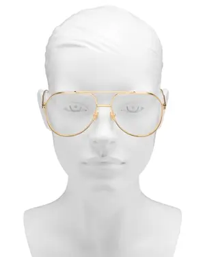 Bottega Veneta Pilot Sunglasses 60mm - Clear/gold