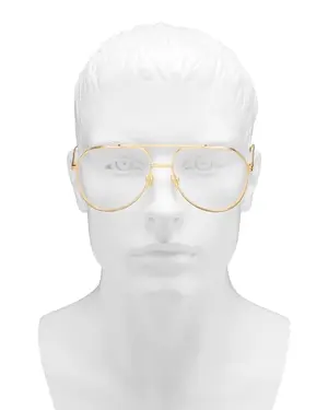 Bottega Veneta Pilot Sunglasses 60mm - Clear/gold