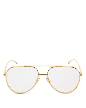 Bottega Veneta Pilot Sunglasses 60mm - Clear/gold