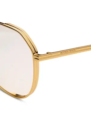 Bottega Veneta Pilot Sunglasses 60mm - Clear/gold