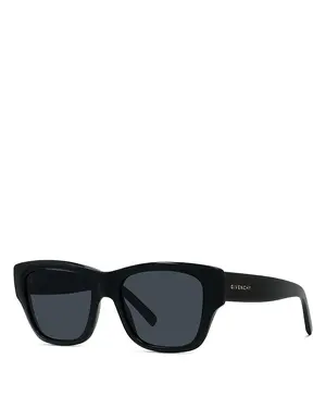 Givenchy Geometric Sunglasses, 53mm Shiny Black/smoke