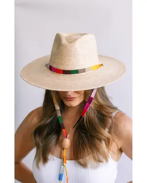SUNSHINE TIENDA Rainbow Rancher Palm Straw Hat - Multi