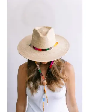 SUNSHINE TIENDA Rainbow Rancher Palm Straw Hat - Multi