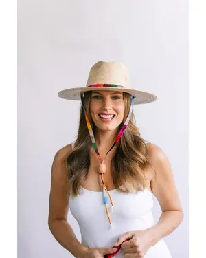 SUNSHINE TIENDA Rainbow Rancher Palm Straw Hat - Multi