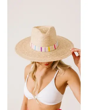 SUNSHINE TIENDA Valentina Palm Straw Hat