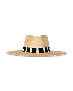 SUNSHINE TIENDA Jakeline Palm Straw Hat - Black