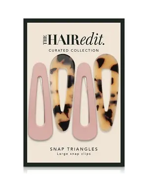 THE HAIR EDIT Snap Triangle Hair Clips Set Of 4 - No Color