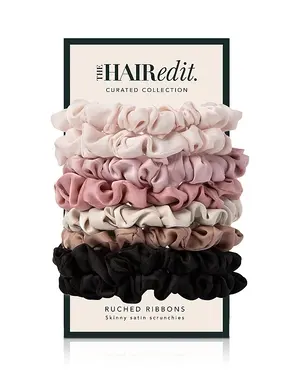 THE HAIR EDIT Ruched Satin Scrunchies Pack Of 8 - No Color