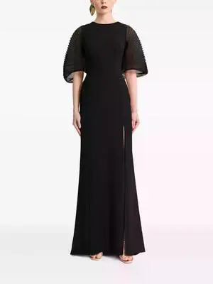 GEMY MAALOUF Back Bow-detail Maxi Dress - Black