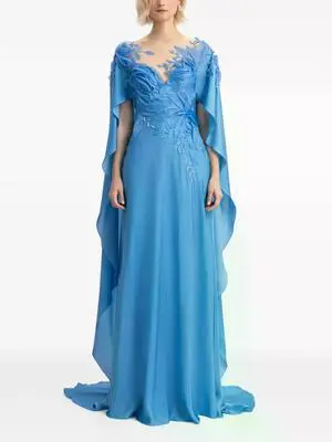 GEMY MAALOUF Ruffled Cape Dress