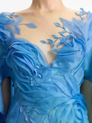 GEMY MAALOUF Ruffled Cape Dress