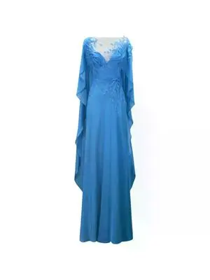 GEMY MAALOUF Ruffled Cape Dress - Blue