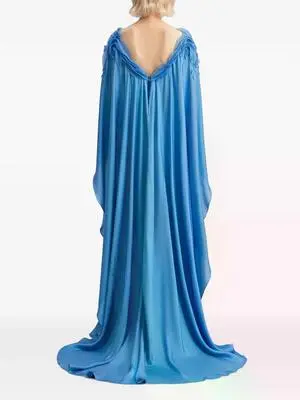 GEMY MAALOUF Ruffled Cape Dress - Blue