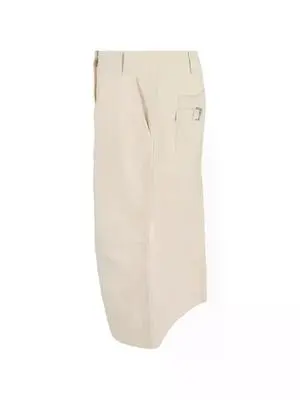 Max Mara Linen Buckle-detail Midi Skirt