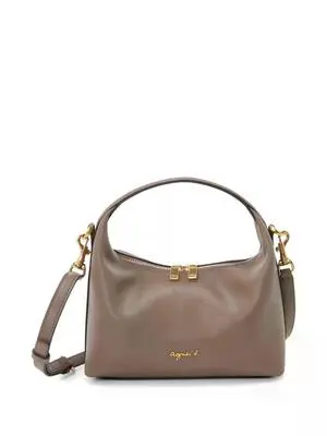 AGNES B. Christelle Zipped Leather Tote - Brown