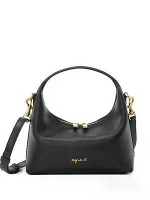 AGNES B. Christelle Zip Bovine Leather Tote Bag - Black