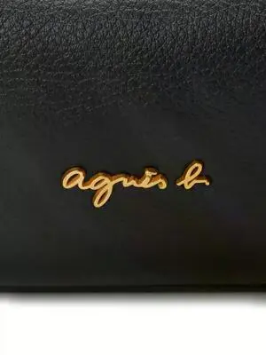 AGNES B. Christelle Zip Bovine Leather Tote Bag - Black