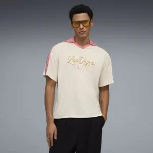 PUMA T7 Las Vegas Relaxed Jersey Polo Shirt - White