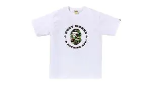 A BATHING APE Abc Camo Busy Works Sta Tee Shirt - White/green