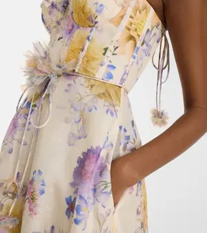 Zimmermann Luna Floral Midi Dress - White