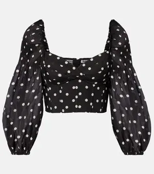 Zimmermann Polka-dot Crop Top - Black