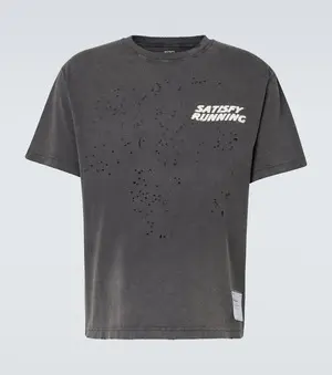 Satisfy Mothtech Distressed Cotton Jersey T-shirt Grey